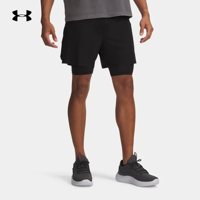 安德玛 UA男子 Vanish Elite 速干跑步2合1训练运动短裤-6009869