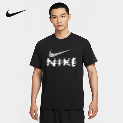 Nike耐克短袖男25夏新款跑步训练速干透气印花运动T恤HQ7988-010