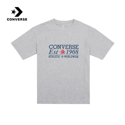 Converse匡威25夏男子全棉短袖复古字母休闲T恤 MCH687-GHG