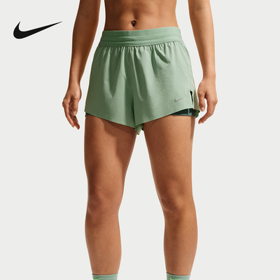 Nike耐克女子夏季新款透气跑步健身运动假两件梭织短裤HJ5377-006
