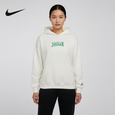 Jordan耐克新款女子运动休闲套头衫连帽卫衣宽松上衣 IO9540-133