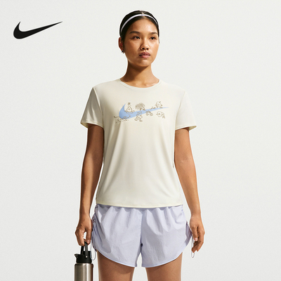 NIKE耐克2026夏新款运动休闲女子印花圆领棉质短袖T恤 IW1389-133
