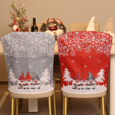 Christmas Cartoon Forest Snowflake Chair Set Chair xmas hat
