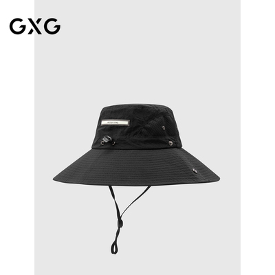 GXG男士商场同款户外黑色大帽檐渔夫帽G25X541001