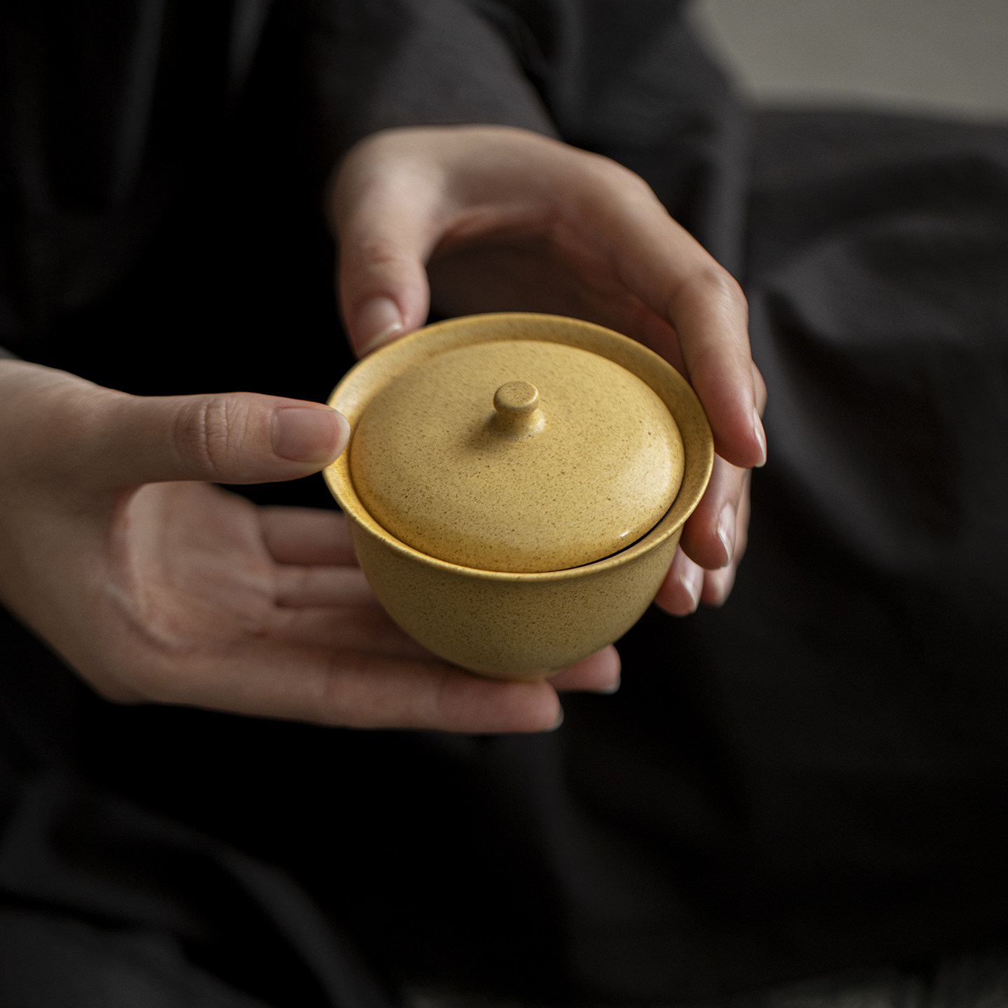 草木祠秋梨小盖碗单个功夫泡茶碗中式复古二才盖碗家用陶瓷泡茶碗