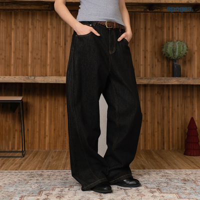 APOGE3阿保机 【墨影】直筒宽松牛仔裤男刺绣水洗潮牌阔腿裤美式