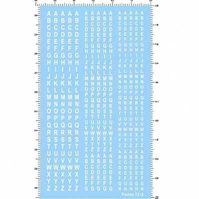 fonts 12-2 Arial Narrow 英文字母 水转印贴纸 白 红 黑