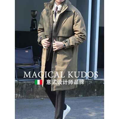 MAGICAL KUDOS冬季中长款厚款假两件保暖羽绒服高级防风轻奢外套