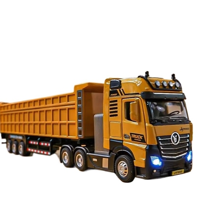 超大号合金重型卡车模型半挂式运输车自卸车翻斗货车工程拖车玩具