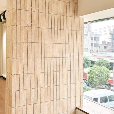 仿莱姆石手工背景墙瓷砖卫生间厨房60x250门头吧台50x200马赛克