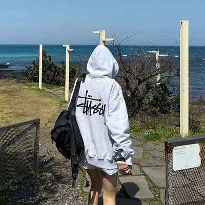 2025款潮牌斯图西外套宽松男女休闲秋冬美式连帽套头stussy卫衣