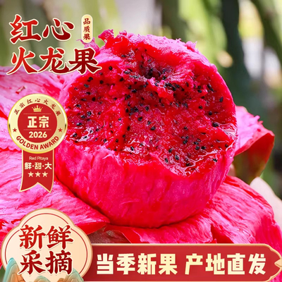 红心火龙果当季新鲜水果金都一号5斤海红肉蜜燕窝果南整箱包邮