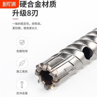 钢筋切割钻头Rebar Cutter圆柄单槽电锤钻头工具多刃不锈钢开孔钻