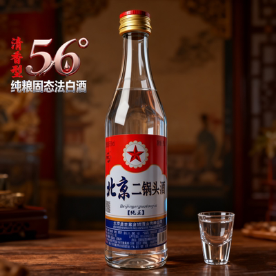 北京二锅头酒56度清香型500ml纯粮食酒高度白酒纯正口粮酒泡药酒
