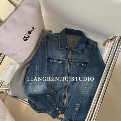 品质巨赞。推荐款！双拉链。牛仔翻领春季新款外套607BR