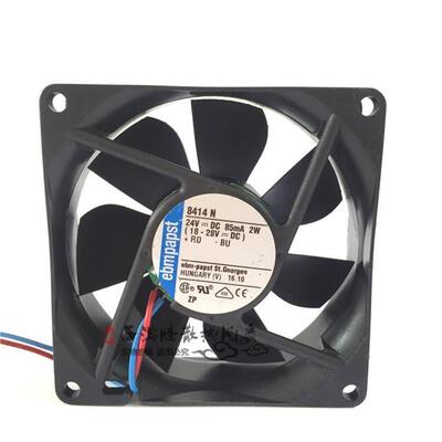原装德国ebm 8414N/2G 8025 24V 85mA 2W 三线测速散热风扇