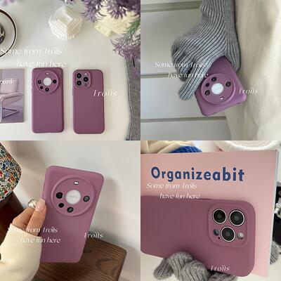 紫色mate60pro液态硅胶ins风