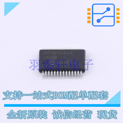单片机(MCU/MPU/SOC) PIC18F24K42-I/SS SSOP-28-208mil MIC 全新