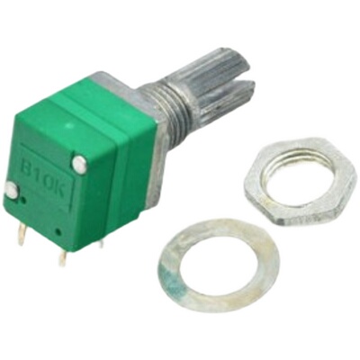 5脚RV097NS单联电位器B100K带开关 功放密封电位器100K柄15mm现货