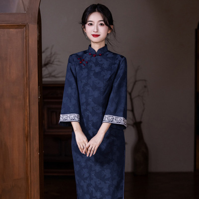 新款2025秋冬旗袍long国风改良