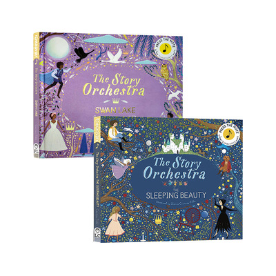 进口英文原版 柴可夫斯基睡美人+天鹅湖音乐故事发音书2册The Story Orchestra Sleeping Beauty/Swan Lake管弦乐队布封精装收藏版
