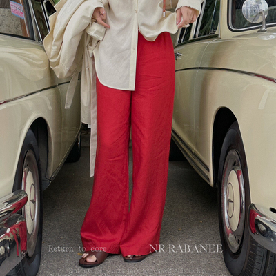 多多26年春款休闲百搭红色长裤红红火火财运裤休闲裤BR0025