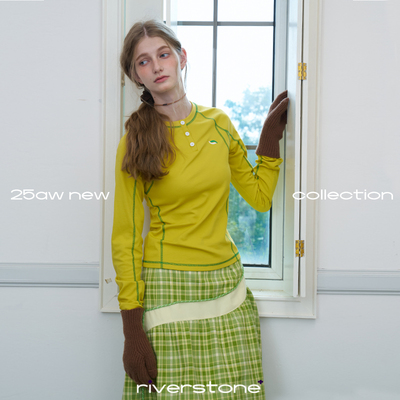 riverstone plus哈苏线运动球衣女春季圆领亨利领长袖T恤解构上衣