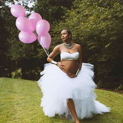 Swallow tail white Tulle Balll Gowns Maternity Long Tulle Sk