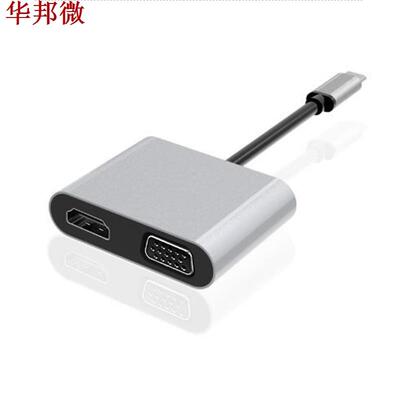 Type C 3.1 USB to HDMI 4K VGA 1080P 2 in 1 Video Output Exte