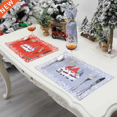 6pcs Gnome Swedsh Tomte Doll Chrstmas Placemats Table Mats