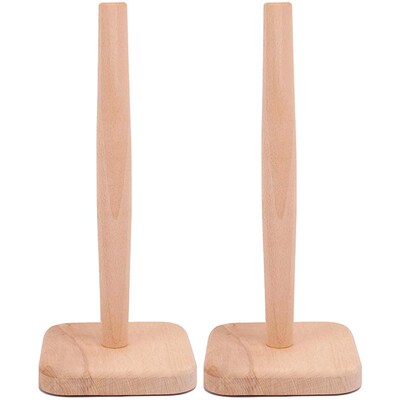 2 Pcs Paper Towel Holder Wood Towel Stand Standing Towel Rac
