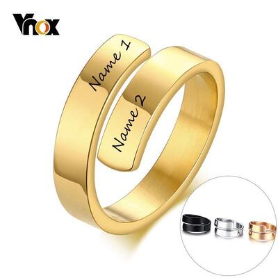 Vnox Adjustale Rion Design Free Custom Ne Ring for Wom