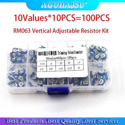 10Values*10PCS=100PCS RM06 Vertical Adjustable Resistor Kit