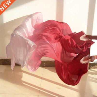 Wholesale 1 Pair 100% Real Silk Belly Dance Silk Veil Fans C