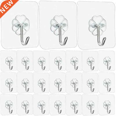 Wall Hooks Heavy Duty Self Adhesive Hooks Waterproof Transpa