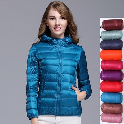 Women 90% White Duck Down Jacket Autumn Female Ultra Light D
