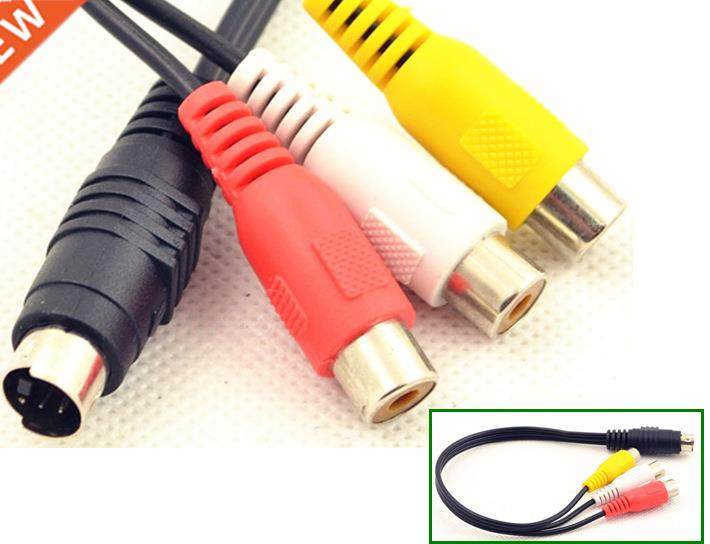 S-Video 4-Pin to-RCA RGB Component Cable Adapter 0.m_虎窝淘