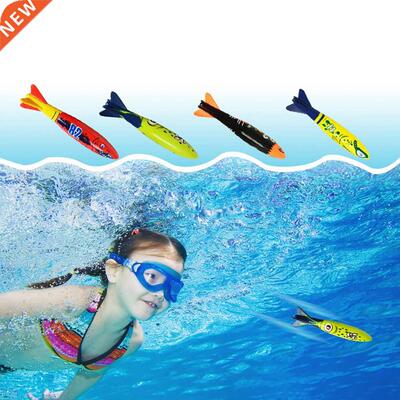 4Set Torpedo Rocket Throwing Toy Diving Game Summer Torpedo