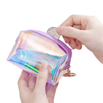 Women Coin Purse Laser Cute Zipper PVC Children Girl Coin Wa