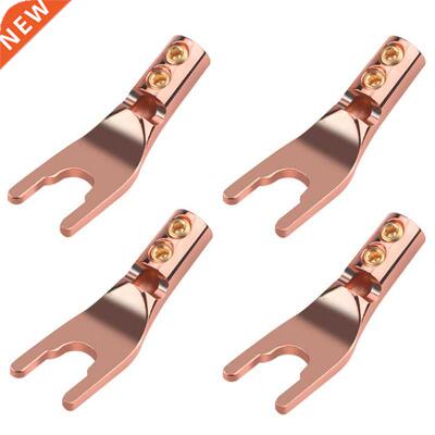 4Pcs Hf Audo Speaker Cable Connector Red Copper Rhodum &