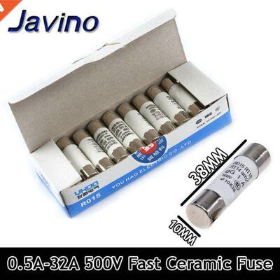 5Pcs 10*38 Fast blow Ceramic Fuse 10x38mm Fuse 500V 0.5A 1A
