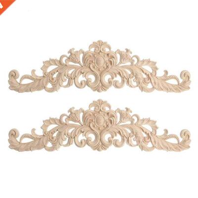 2pcs Craft Wood Cabinet Furniture Carving Corner Wood Orname