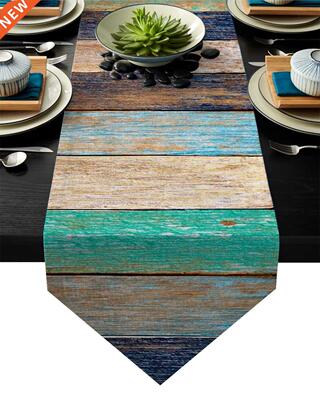 Table Runners Modern Vintage Wood Texture Tablecloths Creati