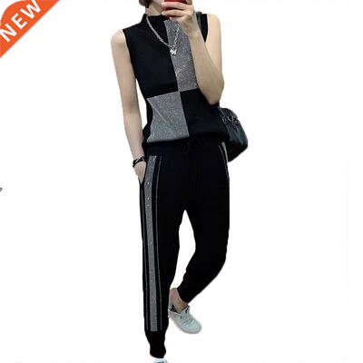 2022 Summer Two Piece Set Women Fashion Sleeveless Vest Rhin