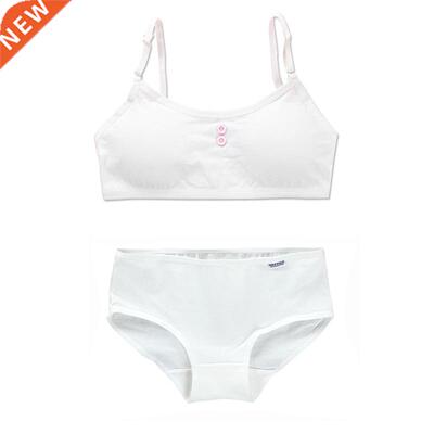 Puberty Girls Bra And Panty Sets Teenage Girls Cotton Padded