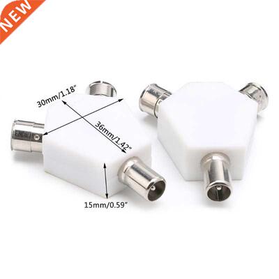 5PCS TV Coaxial 9.5mm Y Splitter 1 Male To 2 Female Cable Vi