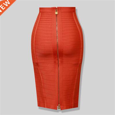 High Quality Black Red Blue Orange Zipper Bodycon Rayon Band