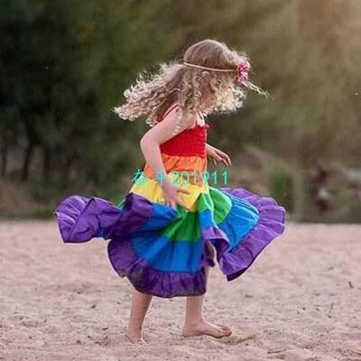 Newborn Kids Baby irls Rainbow Paeant Party Party Weddin