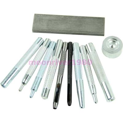Set of 11 Craft Tool Die Punch Snap Rivet Setter Base Kit Fo