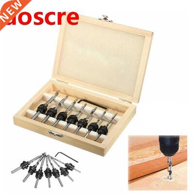 7Pcs HSS Woodworking Countersink Drill Bit Set Tapered Adjus